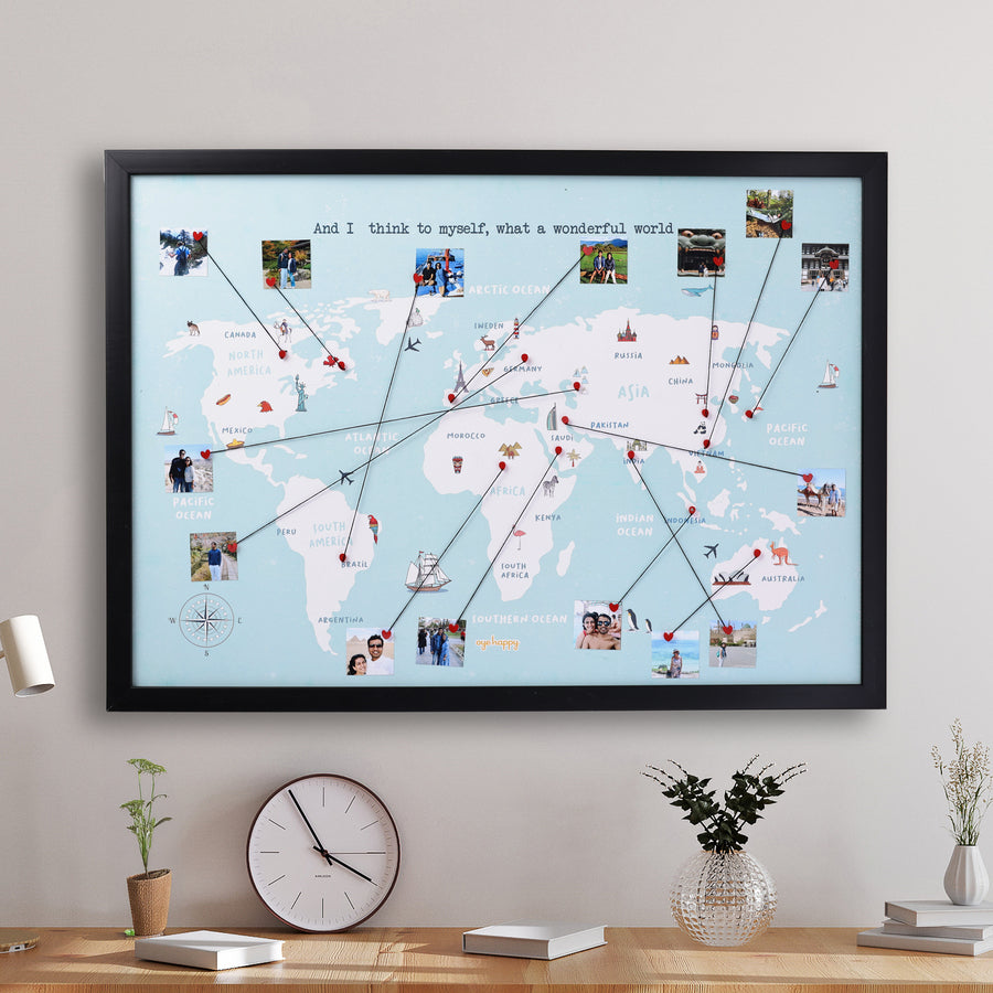 World Map A2 Customisable – Personalized Travel & Pin Map – Oye Happy