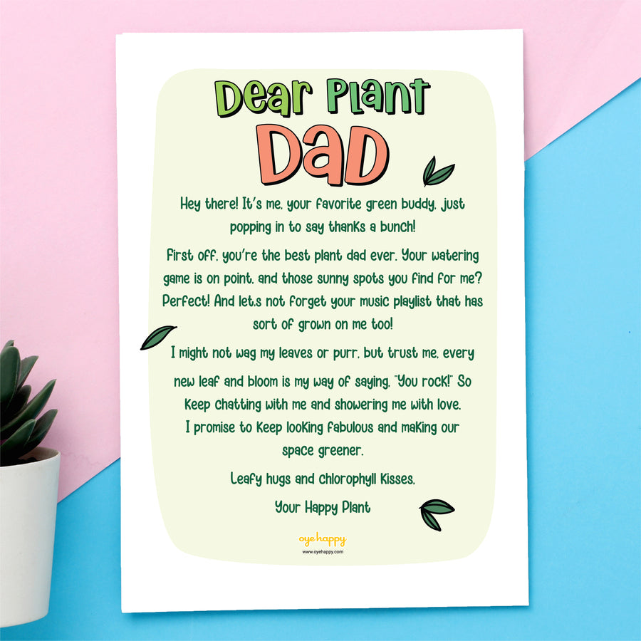 Plant Dad Letter – Oye Happy