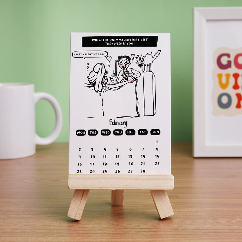 Cute Couples Calendar 2026 | Adorable Desk Calendar – Oye Happy