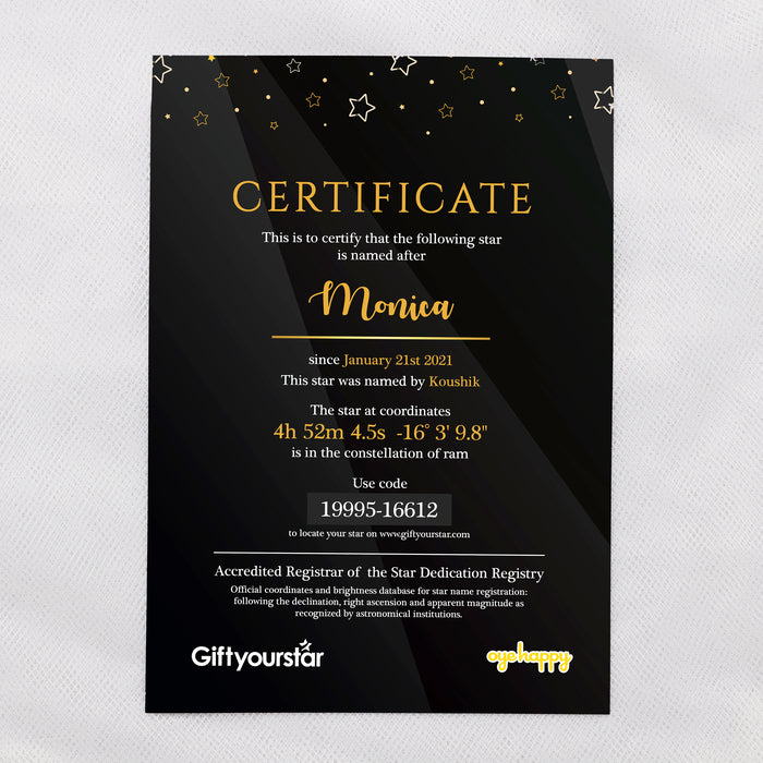 Frame a Star: Name a Star After Your Loved One | Oye Happy