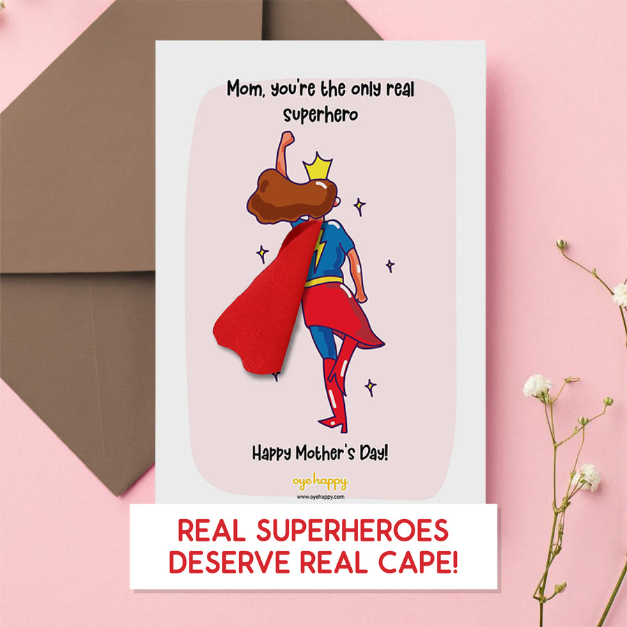 Supermom Cape Card | Best Mother's Day Gifts Online in India – Oye Happy