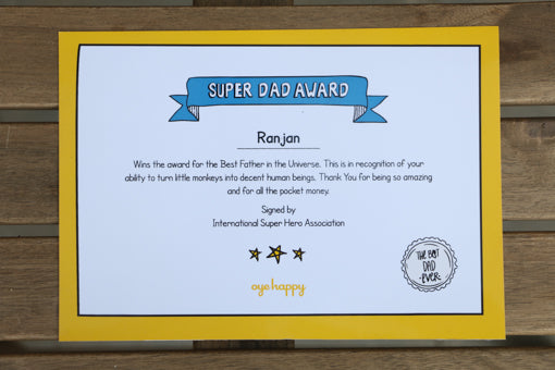 Super Dad Award | Best Father's Day Gifts Online in India – Oye Happy